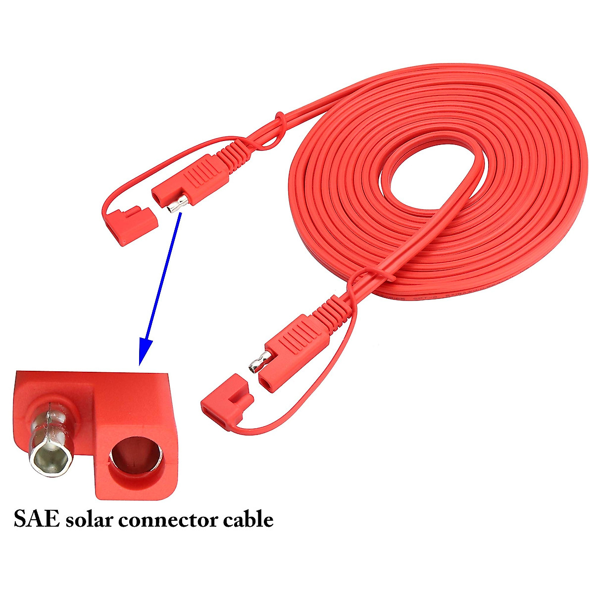 zdyCGTime SAE Power Automotive Extension Cable SAE to SAE Extension Cable 18 Gauge 2 Pin Wire Harness Heavy Duty DC Cord Quick Disconnect/Connect with Waterproof Cap18 AWG 12Ft/3.7m