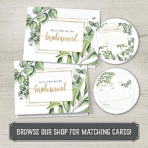 Hat Acrobat Bridesmaid Proposal Cards 8 Will You Be My Bridesmaid and 2 Maid of Honor Cards with Envelopes | Set of 10 Greenery Cards for the Bridal Party (10)