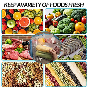 Sous Vide Bags 27Pcs, BPA Free Reusable, Double-Layered Food Storage (8.5 x 8.5 in) for Cooking, Food Storage, and Microwave Heating. Includes 20 Vacuum Zipper Bags, 2 Seal Clips, and 5 Air Valves.