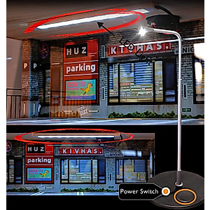 kivcmds 1:18 Scale 3-Tiers Model Car Display Case with Parking Lot Scene for Sports Car and Lego Models Collector, Display Stand for Alloy Car Toy with Light (3-Tiers Convenience Store Parking Lot)