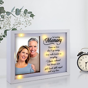 Karenhi Loving Memory Sympathy Gift Memorial Gift Sympathy Gift for Loss of Loved One 8" x 10" LED Memorial Shadow Photo Box Fits 6 x 4 in Pictures Photos