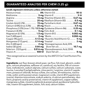 VETRISCIENCE NuCat Multi Vitamin for Cats, 30 Chews - Complete MultiVitamin Supports Skin and Coat, Immune System, Eye Sight and Everyday Wellness