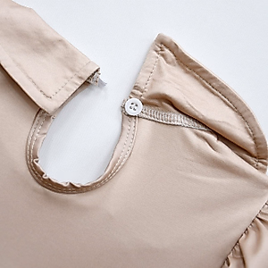 Yameidie Kids Girls Big Bow School Uniform Dress Halloween Horror Doll Cosplay Costume Two-piece Dress (Khaki, Kid 140 (Height :51-55 Inch))