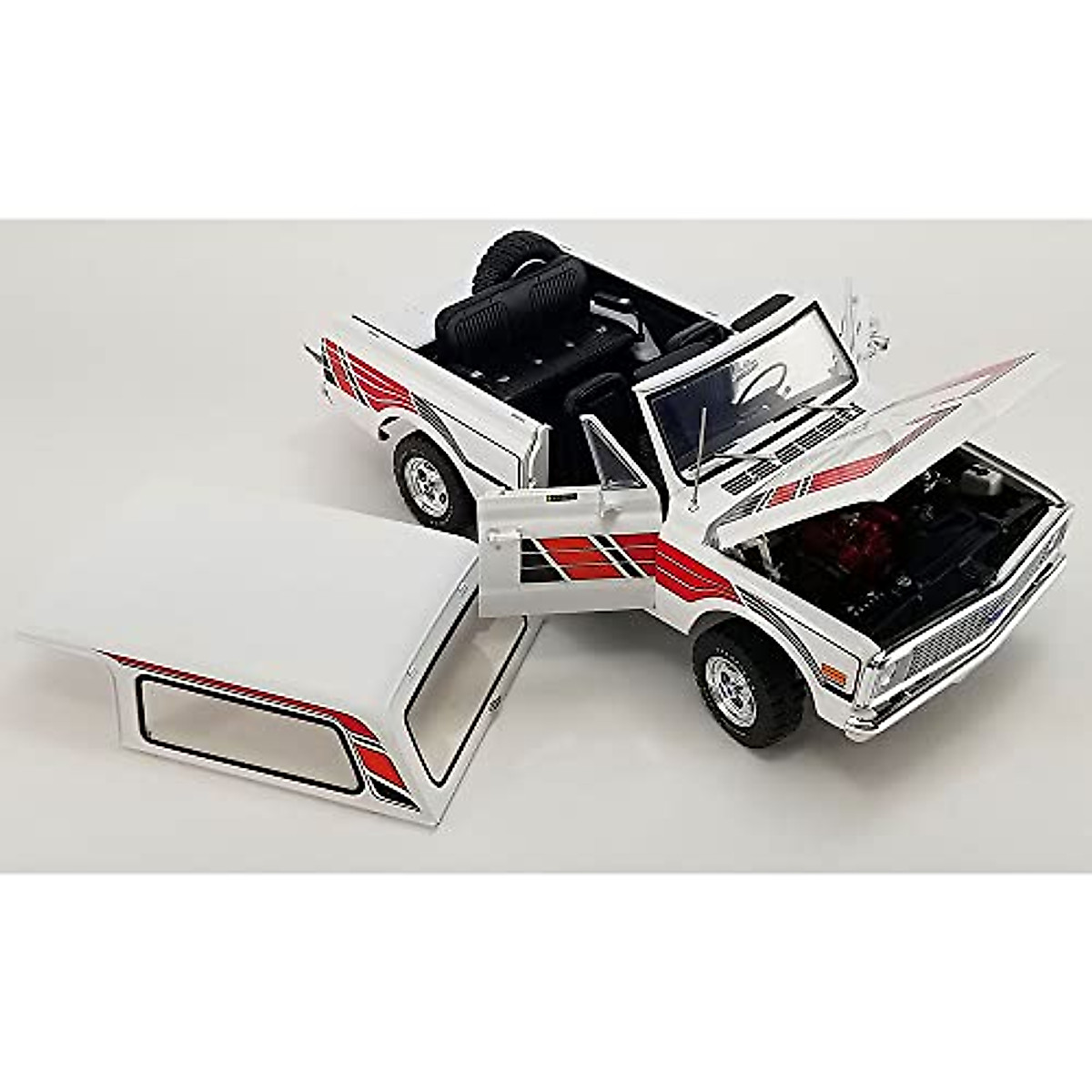 1972 Chevy K5 Blazer White with Graphics Feathers Edition Limited Edition to 852 Pieces Worldwide 1/18 Diecast Model Car by Acme A1807705