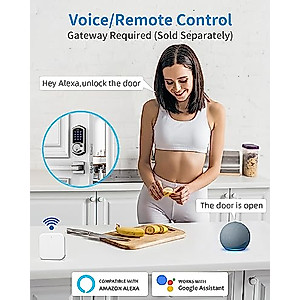 Smart Door Lock - TEEHO Keyless Entry Door Lock with Keypads - Electronic Door Locks - Easy Installation - IP54 Waterproof - Auto Lock