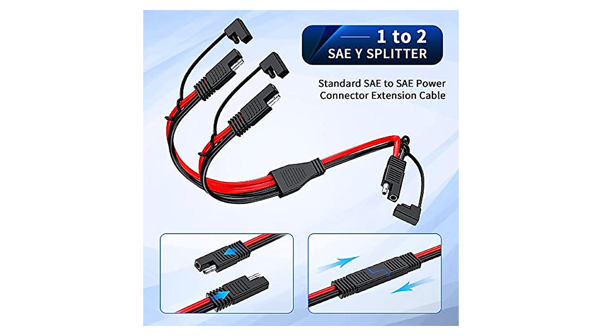 ELECTOP 10AWG SAE Y Splitter Cable - 2 Way Connector