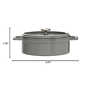 STAUB Cast Iron Roaster/Cocotte, Oval 17 cm, 1 L, Graphite Grey