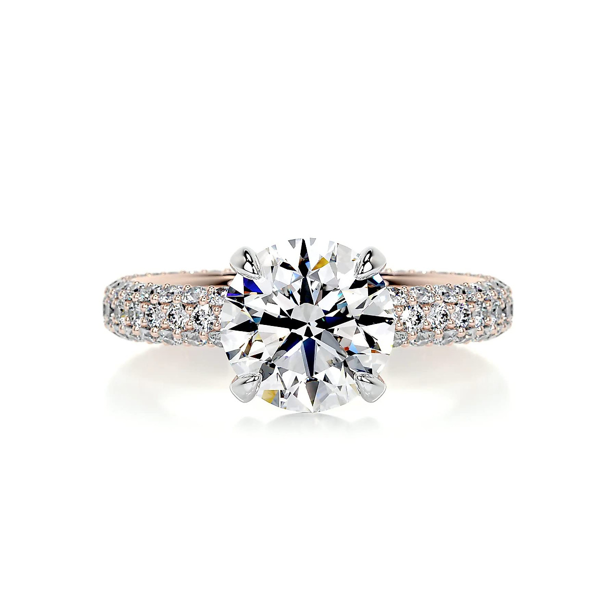 Ayafee 2.5 Carat (ctw) Round Cut Moissanite Engagement Ring for Her 925 Sterling Silver 10K 14K 18K Gold Women's Engagement Ring - 18K Gold