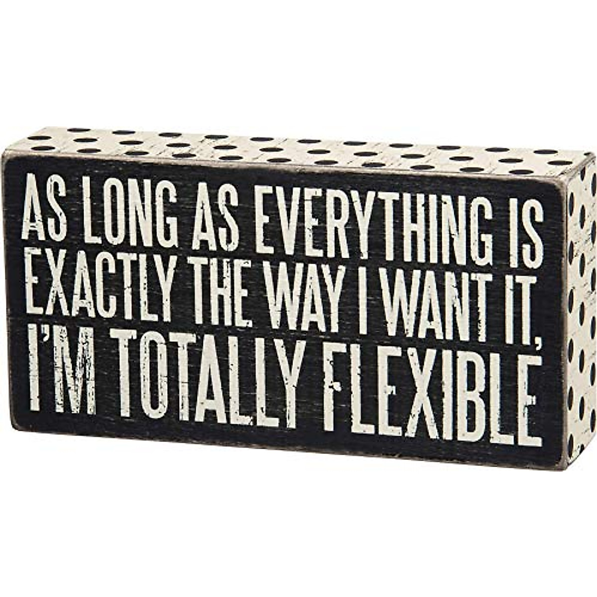 Primitives by Kathy 27260 Polka Dot Trimmed Box Sign, 8 x 4-Inches, Totally Flexible