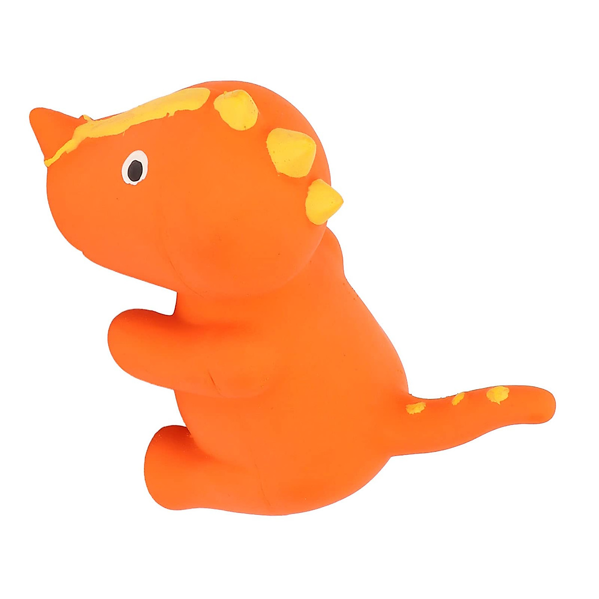 Squeaky Animal Dog to, Squeaky Dinosaur Dog Toy Palatable Interesting Latex Bite Resistant Relieve Anxiety for Pets (Orange Ceratopsian)