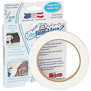 Warm Company Lite Steam-A-Seam 2 Double Stick Fusible Web: 1/2x20 Yds