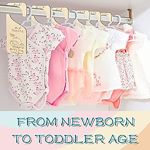 BOWINR Wooden Baby Closet Dividers Set of 7 Baby Clothes Organizer Baby Double-Sided Closet Organizer Cute Woodland Animal Theme Nursery Decor Neutral from Newborn to 24 Months