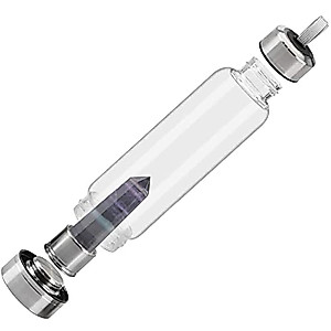 ChezMax Crystal Glass Water Bottle Energy Quartz Gemstone Water Bottle with Changeable Natural Crystal Center for Healing and Wellness