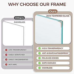 16x20 Picture Frame, 16 x 20 Solid Oak Wood Frame, Tempered Glass, 16x20 Picture Frame with Mat for 11x14, 16 by 20 Frame for Wall, 16x20 Wood Frames, 16x20 Matted Poster Frame, Natural Oak Color