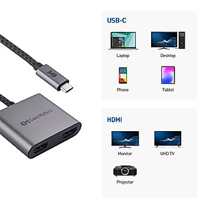 Cable Matters USB-C to HDMI Adapter, 8K or Dual 4K @60Hz, Gray