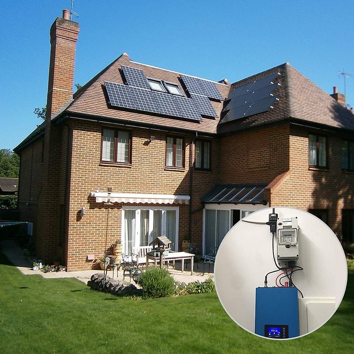 1000W Battery Backup MPPT Solar Grid Tie Inverter with Limiter Sensor and Work Time Controller Function DC22-65V AC110V/220V Auto (DC22-65V, Without WiFi)