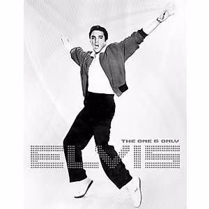 Desperate Enterprises Elvis Presley - Black & White Tin Sign - Nostalgic Vintage Metal Wall Decor - Made in USA