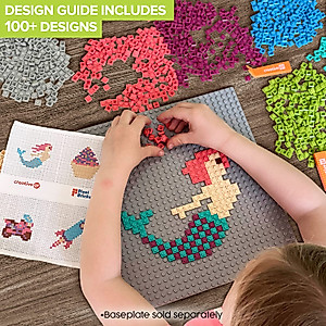 Creative QT 1600 Pieces Plate 1x1 Bricks, Pixel Mosaic Kit, 8 Colors Classic Building Bricks with 2 Quick Removal Tools, Nano Blocks Art with Design Guide, STEM Building Toy