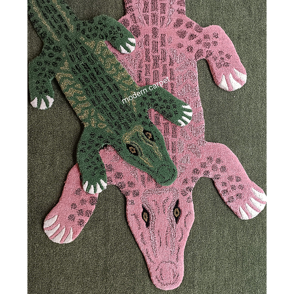Generic Crocodile Rug 3x6 Ft Rugs Skin Shape 100% Area Rugs Woolen Rugs Handmade Tufted for Room Bedroom Bathroom by Modern Carpet, Multycolor (2x4 feet)