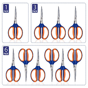 WISEPRO Bonsai Scissors, Gardening Cutters, Sharp Plant Trimming Shears, Flower Pruning Snips, Rose Cutting Tools with Stainless Steel Blade(6PACK)