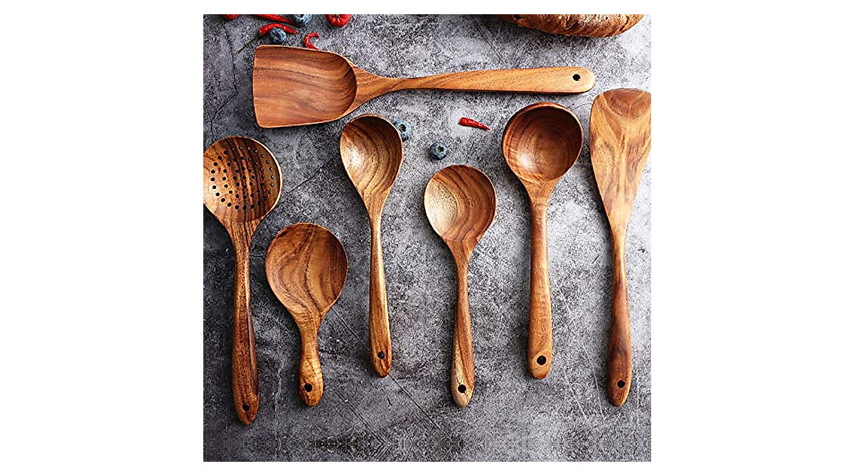 Messon 7-Piece Handmade Wooden Utensils Set