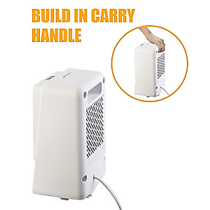 Small Space Heater White Electric Ceramic Heater 1500W, Mini Indoor Portable Heater with Tip-Over and Overheat Protection for Bedroom, Office and Desk