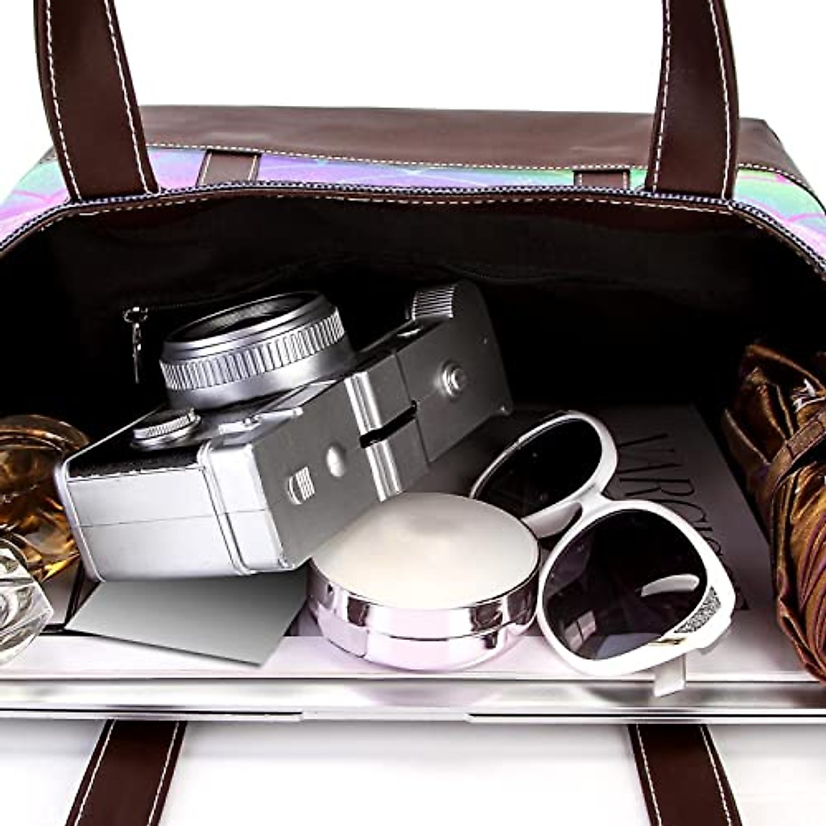 Purses for Women, Tote Bag, Tote Bag for Women, Small Tote Bag, abstract colorful fish scales pattern