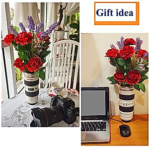 THUMB UP Camera Lens Coffee Mug,Camera Lens Mug,Fun Photo Coffee Mugs Stainless Steel Lens Mug Thermos Great Gifts for Photographers,Home Supplies,Friends,School Rewards (White)