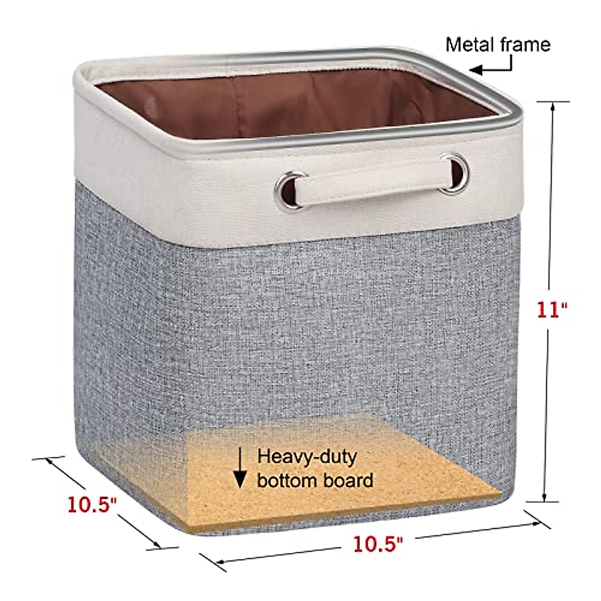 Kntiwiwo Cube Storage Bins 10.5” x 10.5 x 11” Cloth Baskets for Storage with Handles for Shelf, Closet, Nursery, Office Organizer, Set of 6