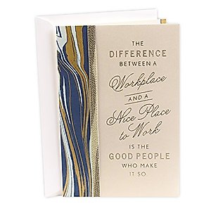 Hallmark Coworker Greeting Card (Thank You For Everything) - 499RZB1008, 5 inches wide and 7.2 inches long