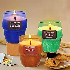 Handmade Vanilla Scented Glass Jar Candle - Perfect for Romantic Dinners and Gifting