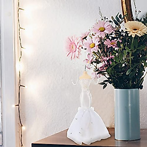 Amosfun Jewelry Display Stand Model Dress Earring Necklace Ring Bracelet Holder Mannequin Stand Hanging Jewelry Tower Rack for Girls Women 33CM White