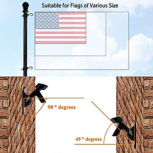 HOOSUN Flag Pole Kit 6 FT,Flag Pole with Bracket,Heavy Stainless Steel Garden Flagpole, Home,Commercial,Outdoor Wall Mounted Flagpole,House Flag Poles for Porch (6 FT, Black)