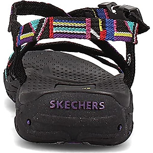 Skechers Women's Reggae-Native VIBEZ Sport Sandal, Black Multi, 6
