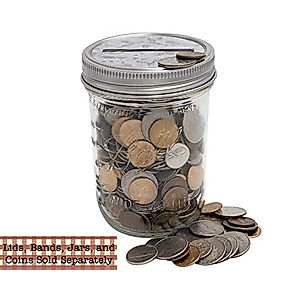 Coin Slot Bank Galvanized Metal Lid Inserts for Mason, Ball, Canning Jars (10 Pack, Wide Mouth)
