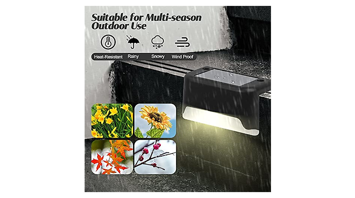 BIGTREE 12 Pack Solar Deck Lights Outdoor, Solar Step Lights Waterproof ...