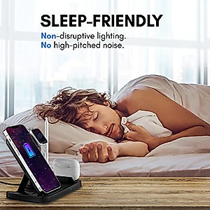 C&Berg 4 in 1 Charging Station Apple, 15W Fast Charger Portable Dock Stand, Compatible w/Qi-Certified Devices, iPhone 13/13 Pro/12/12 Pro/SE/11/X NoteS8/9/10, iWatch, Airpods & Apple Pencil 3 in 1