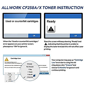 ALLWORK 58A [with Chip] CF258A Remanufactured Toner Cartridge Replacement for HP CF258A 58X Use for HP Laser Pro M404n M404dn M404dw MFP M428dw M428fdn M428fdw M430 M304 M406dn M430f Printers 2 Packs