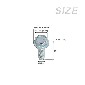METALLIXITY Flanged Hex Head Bolts (5/16-18 x 1") 8pcs, Hexagon Serrated Flange Bolt Carbon Steel Screw - for House Construction Hardware Fasteners