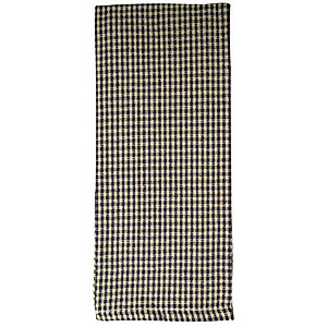 fillURbasket Black Farmhouse Kitchen Towels Set of 3 Striped Buffalo Checked Plaid Dish Towels Black and Tan Towels for Decor Dishing Drying Cotton 15”x25”