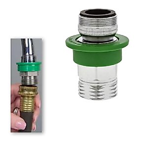 Quick Connect Hose to Faucet Coupler and Fitting Dual Thread by 3/4 in. Brass MGH Good for Portable Appliances Snap Fit (Small Fitting & Coupler)