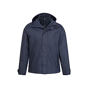Mountain Warehouse Fell Mens 3 in 1 Water Resistant Jacket - Winter Navy Large
