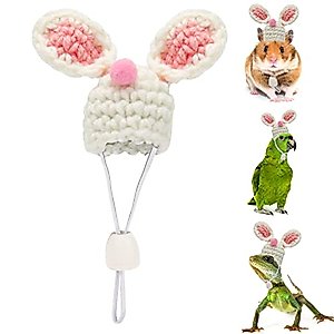 Cute Pet Mini Hat, Boyistar Small Animals Hand Knitted Hat for Hamsters Adjustable Elastic Strap Pet Funny Hat for Snakes, Guinea Pig, Lizards, Repiles Party Hat Small Animal Costume Accessories
