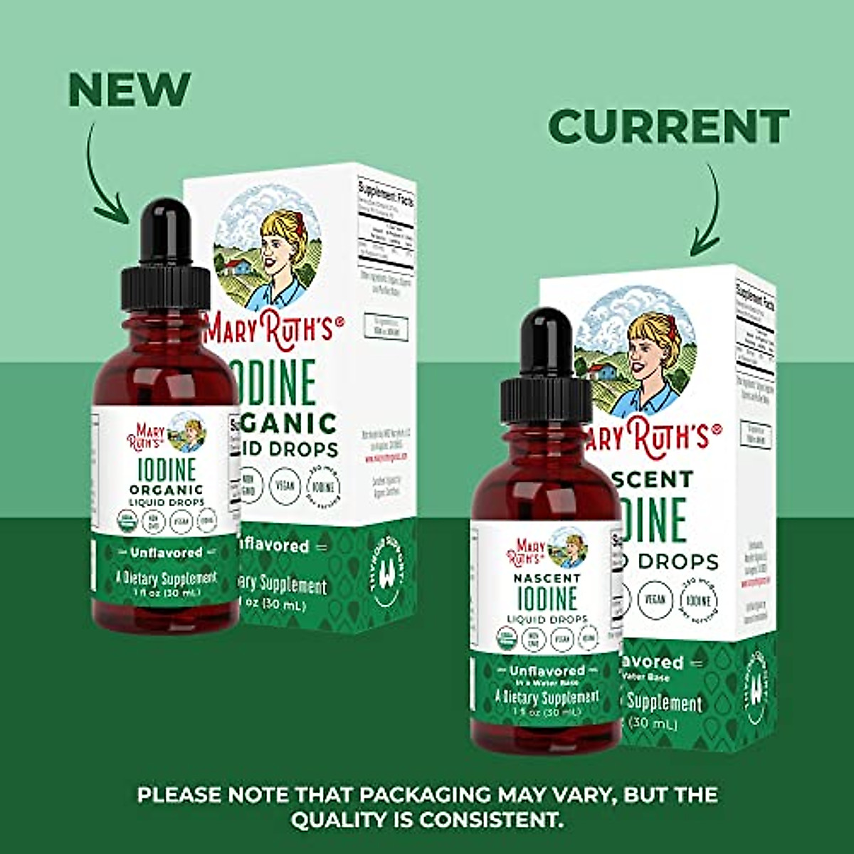Potassium Iodide | Iodine Supplement | 1 Year Supply | Iodine Drops | USDA Organic | Nascent Iodine | Vegan | Packaging May Vary | 1 Fl Oz