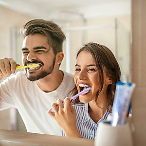 Dr.Golden Turtle Long Head Toothbrush 4-Pack Designed by Dentist | Easy Plaque Remover | Huge Toothbrush for Adults | Tooth Brushes Set | Toothbrush Medium Hard | Smokers Toothbrush for Clean Teeth