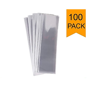 Golden Leaf Pack of 100 Clear Cello/Cellophane Bags, 2 X 10-Inch (5x25.4cm). Perfect Pretzel Bag or long treats