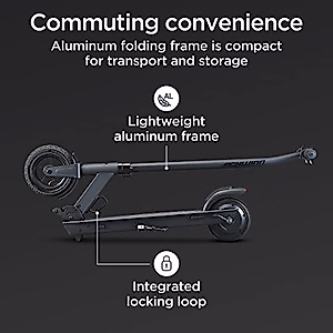 Schwinn Tone 2 Mens and Womens Electric Scooter, Fits Youth/Adult Riders Ages 13+, Max Rider Weight 220lbs, Max Speed of 15MPH, Lightweight, Folding, Locking Aluminum Frame, Black