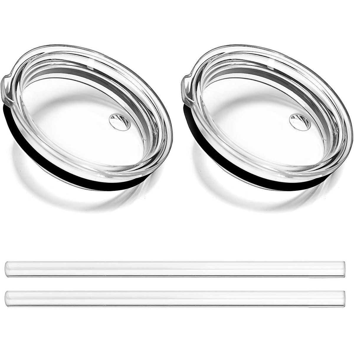 Tumbler Straw Lid, Replacement Straw Lids Compatible for 20 oz Tumbler, 24 oz Mug, 25 oz Straw Mug, 2 Pack BPA Free and Shatter-proof Travel Straw Top Lids Covers