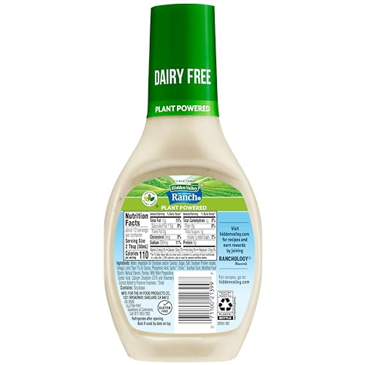 Hidden Valley The Original Ranch Plant Powered Dairy Free Ranch Salad Dressing and Topping, 12 Fluid Ounces (Package May Vary)
