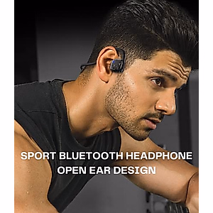 bingozones Bone Conduction Headphones Bluetooth Open Ear Headphones Wireless Bluetooth Bone Conducting Earbuds with Build in Mic Wireless Headset for Running, Cycling, Driving, Sports and Fitness